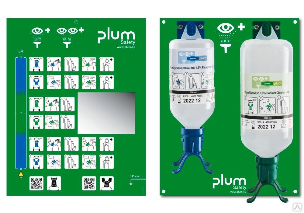 Набор с флаконами растворов Plum pH Neutral DUO и Plum Eyewash DUO для ...